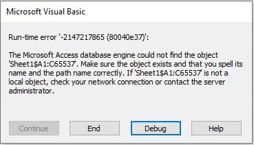 How to Resolve Recordset Error with More Than 65536 Rows in Excel - XL ...